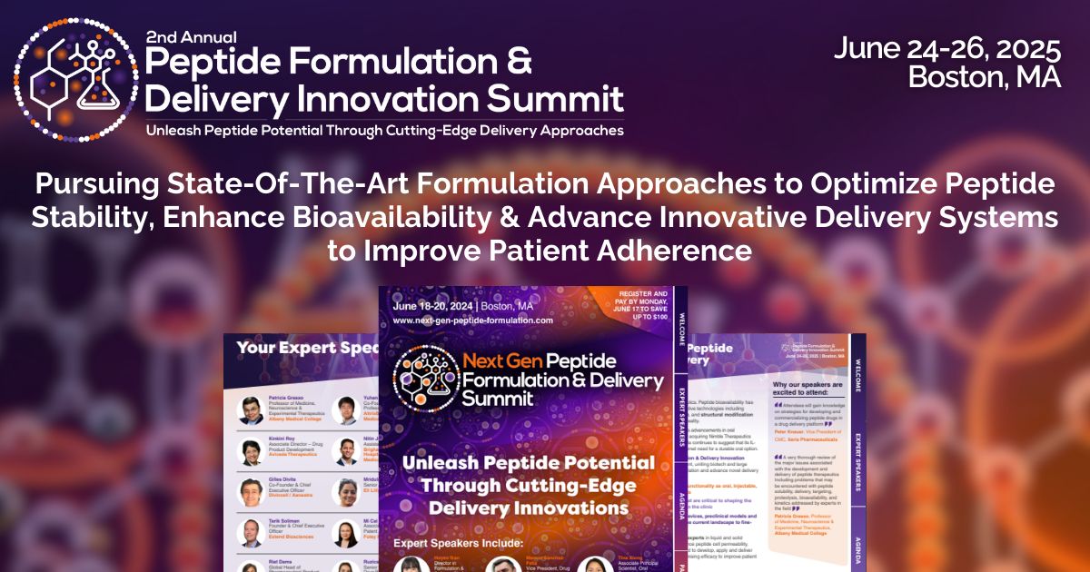 2nd Peptide Formulation and Delivery Innovation Summit - PharmiWeb.com