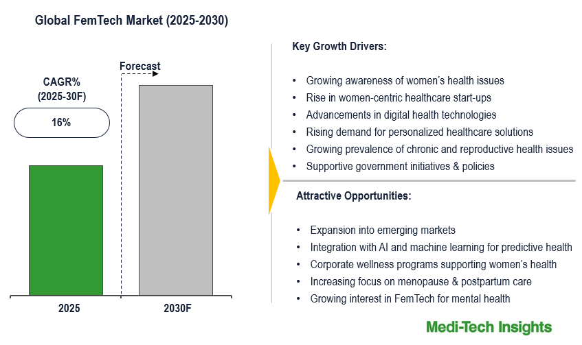 Global FemTech Market to Grow at 16% CAGR By 2030, Driven by Digital ...